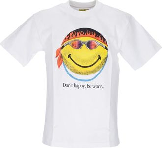 Market Smiley Print Wei&szlig;es T-Shirt - - Tops - Herren - Wei&szlig; - L