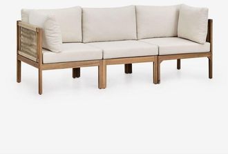 Sklum 3-teiliges modulares Sofa mit Armlehnen aus Branson-Akazienholz Akazie Braun