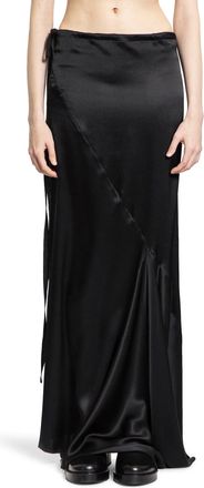 Ann Demeulemeester Eveline Long Bias Skirt in Washed Silk Satin