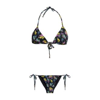 Dolce & Gabbana Femme, Maillots de bain, Noir, Taille: 44 FR Bikini triangle &agrave; imprim&eacute; floral