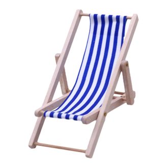 Generic Mini Beach Caise Modell - Modell eines Mini-Terrassenstuhls faltbar | Stoff aus Holz, winziger Strandstuhl, Stranddekoration, faltbar, für Zuhause, Bü