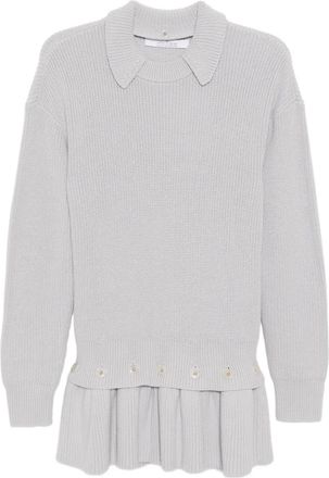 Rokh pull à ourlet péplum - Gris