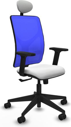 Piqueras y Crespo Stuhl f&uuml;r Call Center mit 2D-Armlehnen, h&ouml;henverstellbarer Lendenwirbelst&uuml;tze und festem Kopfteil, ausgestattet mit 3 Positionen und Schneidschaum, Bl