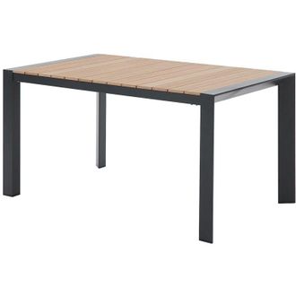 Vente-Unique Table de jardin en aluminium L.150 cm - Naturel clair et anthracite - NYROS de MYLIA