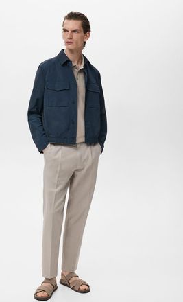 Mango Wasserabweisende Jacke mit Taschen petrolblau - Herren - XL - MANGO MAN