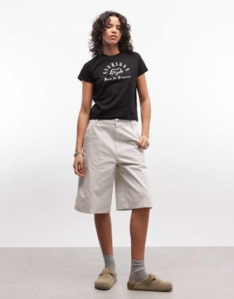 Carhartt Work in Progress Mercer Shorts mit lockerer Passform und einem Knie in Grau gestreift