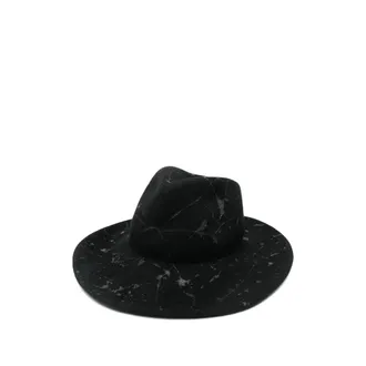 Yesey Yesey, Femme, Accessoires, Noir, Taille: 58 CM Chapeau &agrave; Bord Large et Calotte Plate &agrave; Enfiler
