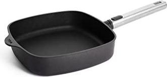 Woll Diamond Logic XR Pro Gusspfanne, viereckig - Induktiv -, 24 cm x 24 cm, 6 cm hoch, mit abnehmbarem Edelstahlstiel - Geeignet für alle Herdarten, Alumi