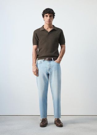 Mango Polo 100 % coton maille structure chocolat - Homme - XXL - MANGO MAN