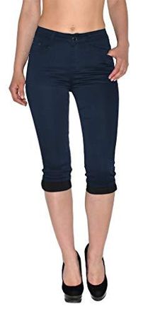 ESRA Jean Femme Capri Pantalon pour Femmes Capri Femmes Jean &agrave; Grandes Tailles J242