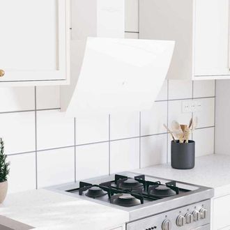 vidaXL vidaXL Dunstabzugshaube 60 cm Stahl und Hartglas Wei&szlig;