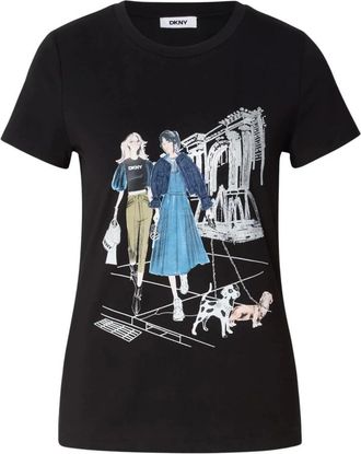 DKNY Dkny, Femme, Tops, Noir, Taille: 40 FR T-shirt graphique City Girl