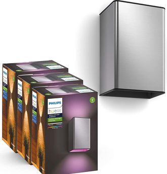Philips Hue Resonate Hue WACA wall lantern inox 2x8 (Triple Pack)