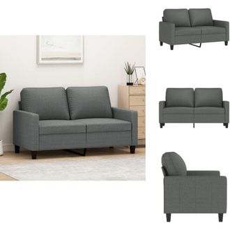 vidaXL 2-Sitzer-Sofa Dunkelgrau 120 cm Stoff - 2-Sitzer Sofa - Grau Sofa - Wohnzimmersofa - Gem&uuml;tliches Sofa - Modernes Sofa