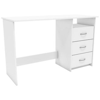 M&S Collection M&s - Bureau pour jeunes avec tiroirs et plateau creux, assemblage r&eacute;versible, en blanc ou ch&ecirc;ne/blanc 123 cm