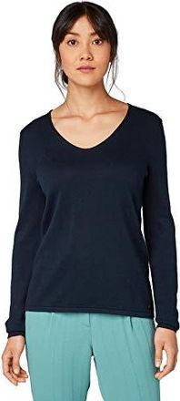 Tom Tailor 1012976 Pull Basique en Tricot Femme,10668 - Sky Captain Blue,XL