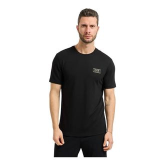Emporio Armani Homme, Tops, Noir, Taille: XL T-shirt &agrave; col rond avec logo sur la poitrine