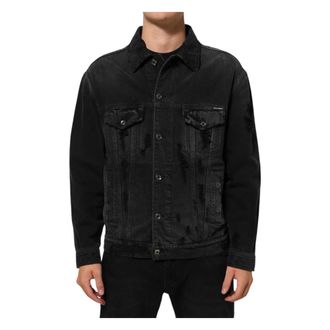 Dolce & Gabbana Baumwoll-Stretch-Denim-Blousonjacke - - Jackets - Herren - Schwarzk - L