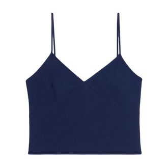 Ami Blaue V-Ausschnitt Tank Top Bluse - - Tops - Damen - Blau - M