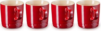 LE CREUSET Le Creuset 69113357370031 Becher 350 ml 4er Set Metallics Kirschrot