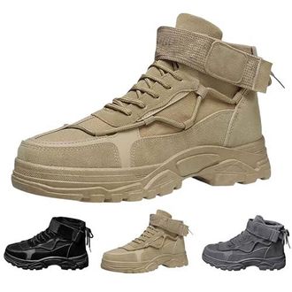 Generic Bottes de travail dhiver pour homme avec doublure en polaire chaude - Chaussures d&eacute;contract&eacute;es &agrave; lacets en cuir - L&eacute;g&egrave;res et confortables - Antid&eacute;rapa