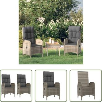 vidaXL Poly Rattan - Gartenst&uuml;hle 2 Stk. Poly Rattan Grau