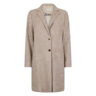 Herno Single-Breasted Coat - - Coats - Damen - Beige - M