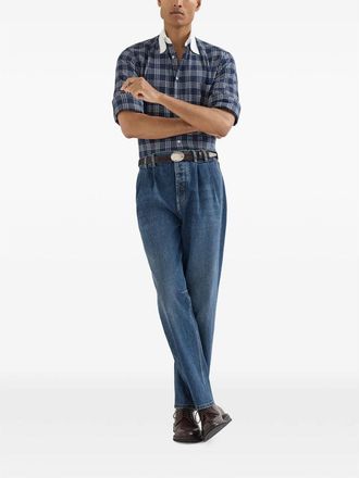 Brunello Cucinelli Double Pleat Denim Jeans - Blue