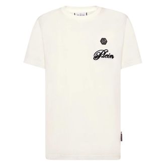 Philipp Plein T-Shirt Rundhals Ss Signature - - Tops - Herren - Wei&szlig; - 3XL