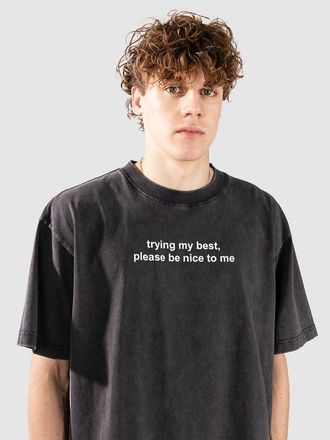 A.Lab Trying My Best Cropped T-Shirt vintage black