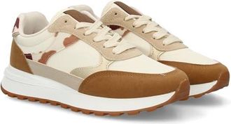 Shoes & Blues Chaussures de sport pour femme au design moderne et polyvalent, avec finition brillante, semelle large dent&eacute;e., kaki, 36 EU