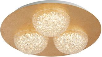 Searchlight Suchscheinwerfer Celestia 3 Light Round Led Deckenleuchte - Blattgold mit klarem Acryl