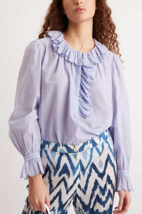 Gerard Darel Blouse en coton brod&eacute; - CHARLINE - Bleu ciel