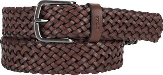 HUGO BOSS Ceinture en cuir tress&eacute; - Homme - Accessoires - Brun - Taille: 95 CM