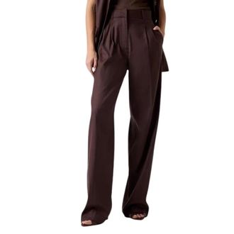 Guess Femme, Pantalons, Brun, Taille: 38 FR Carla Wide Pantalons