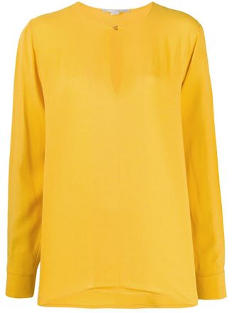 Stella McCartney blouse &agrave; col &agrave; ouverture goutte deau - Jaune