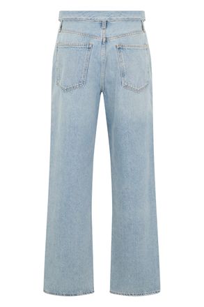 A Gold E Womens Straight-Leg Jeans Light Blue Cotton