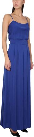 Max Mara Femme, Jupes, Bleu, Taille: 38 FR Sleeveless Pleated Maxi Dress