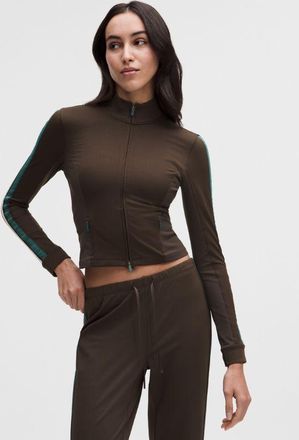 lululemon Veste de surv&ecirc;tement ray&eacute;e coupe slim pour Femmes - Taille XL