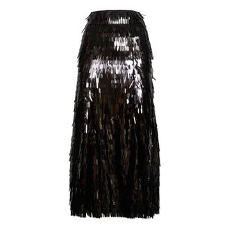 Self Portrait Femme, Jupes, Noir, Taille: 34 FR Sequin-Embroidered Maxi Skirt