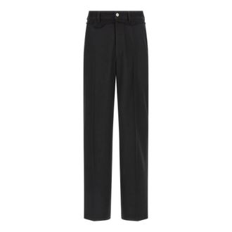 Maison Margiela Homme, Pantalons, Noir, Taille: M Replaced Waist Wool Pantalons