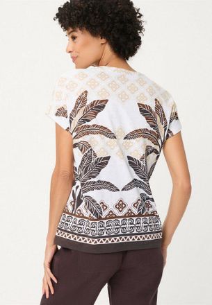 Olsen Tunikashirt Shirt mit Panneaux-Print und Tunikaausschnitt