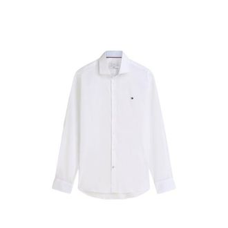 Tommy Hilfiger Chemise droite col classique en coton m&eacute;lang&eacute;