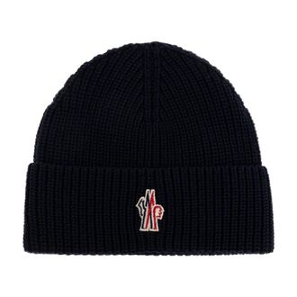 Moncler Logo Beanie - - Accessories - Herren - Blau - ONE SIZE
