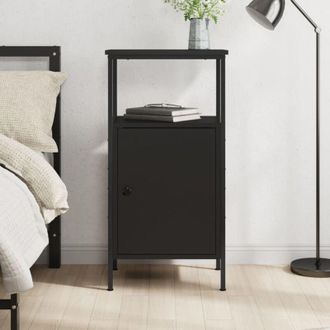 vidaXL Table de chevet noir 41x31x80 cm bois ding&eacute;nierie