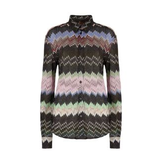 Missoni Femme, Blouses et Chemises, Multicolore, Taille: 38 FR Chemise Viscose Motif Serpent