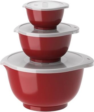 Rosti Mepal Margrethe Set de 3 Bols M&eacute;langeurs en Plastique - 3 Couvercles Inclus - Saladiers Herm&eacute;tiques - Saladiers Herm&eacute;tiques - 0,25 litre, 0,75 litre et 3 li