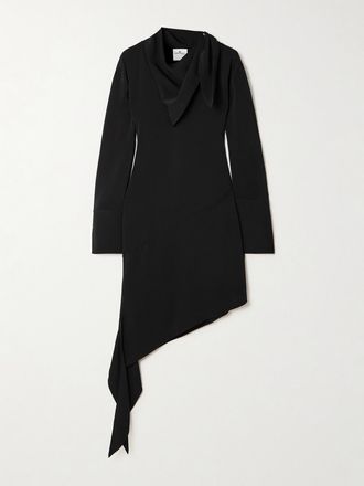 Courrèges Asymmetrisches Kleid Aus Satin Mit Knoten - Schwarz