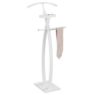 IDIMEX Herrendiener, sch&ouml;ner Kleiderst&auml;nder mit Hosenb&uuml;gel, praktischer Kleiderbutler mit Schmuckablage, moderner Damendiener in wei&szlig;