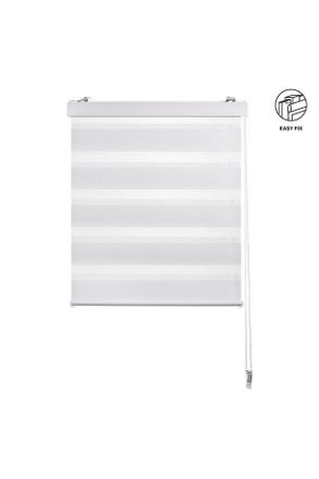 Boxxx Doppelrollo, Wei&szlig;, Transparent, Textil, Streifen, 45x160 cm, L&auml;nge universell einstellbar, Wohntextilien, Rollos & Jalousien, Rollos, Doppelrollos